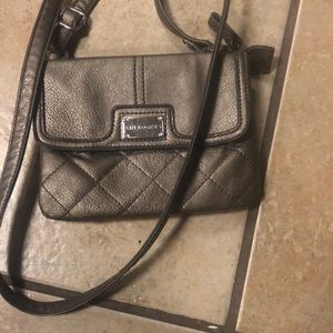 Kim Rogers | Bags | Kim Rogers Metallic Pewter Messenger Bag | Poshmark